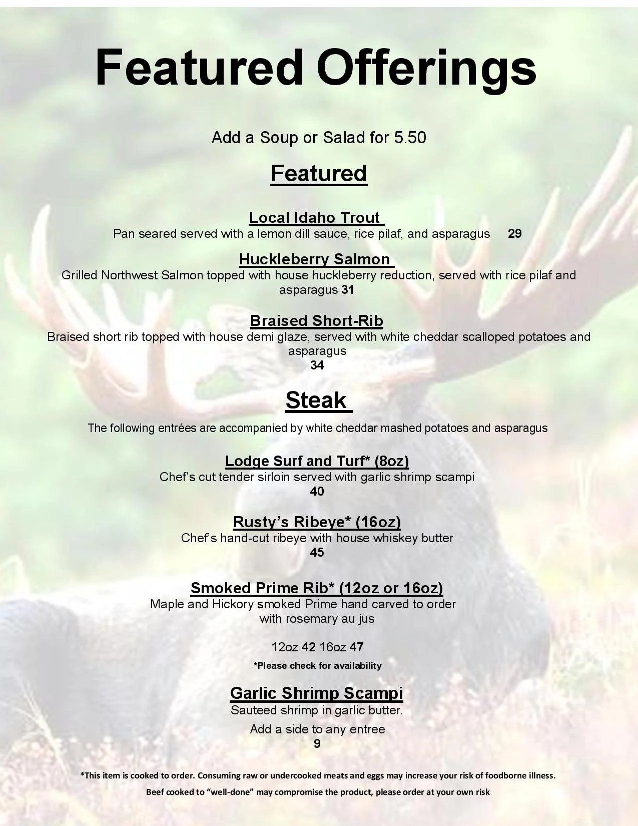 Featured Offerings — Rusty Moose