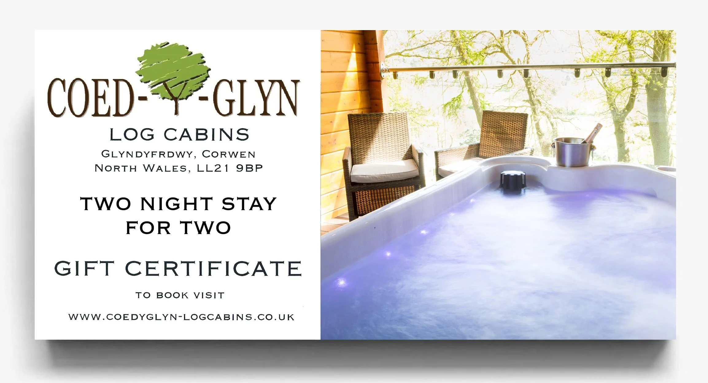 Gift Certificates — Coed-Y-Glyn Log Cabins