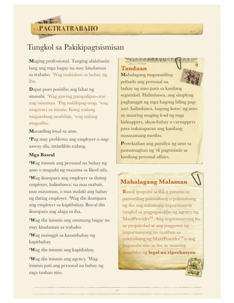 Training — MAIDPROVIDER.PH – Philippines's No. 1 Maid Agency Brand