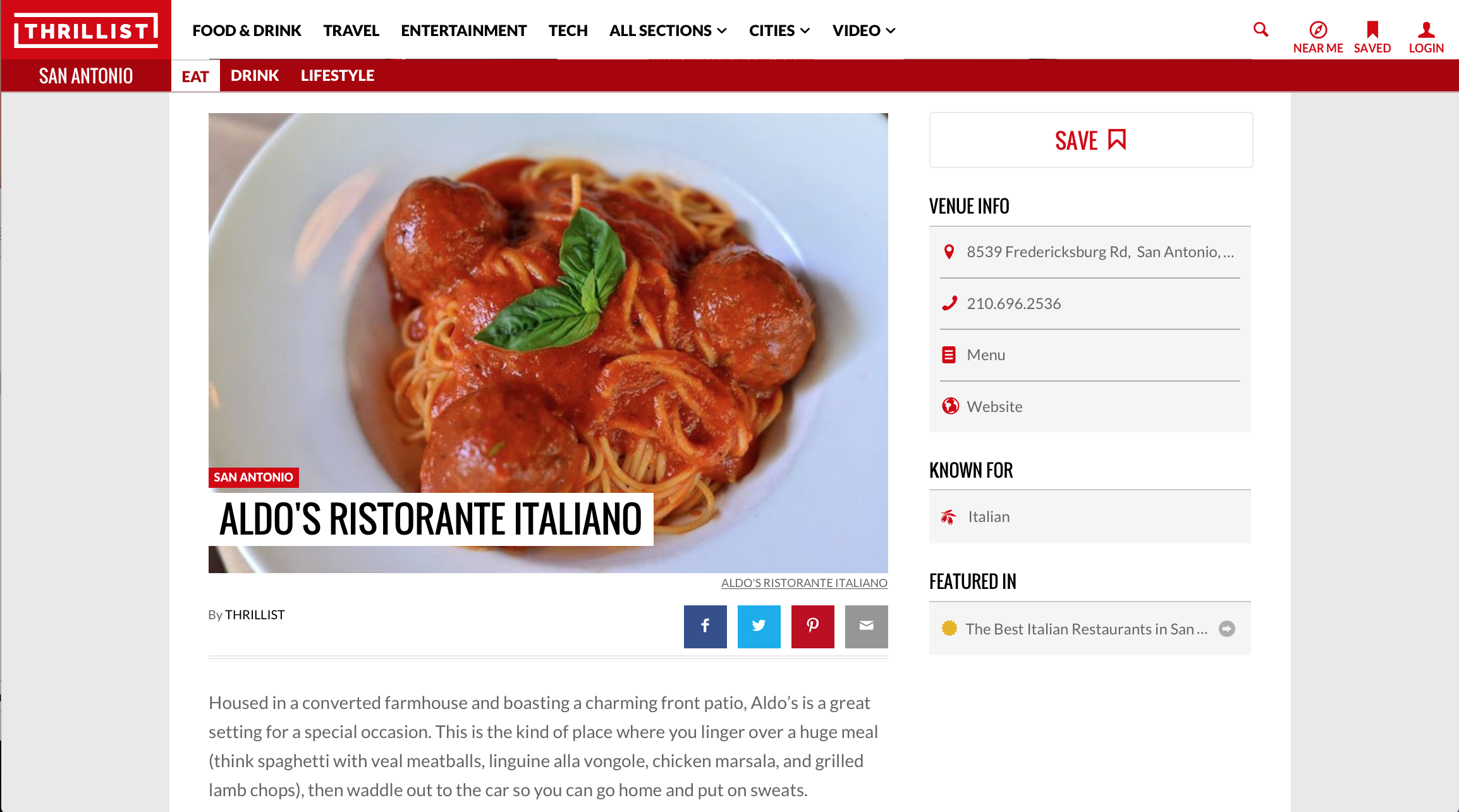 Aldo's Ristorante Italiano — Aldo's Ristorante Italiano