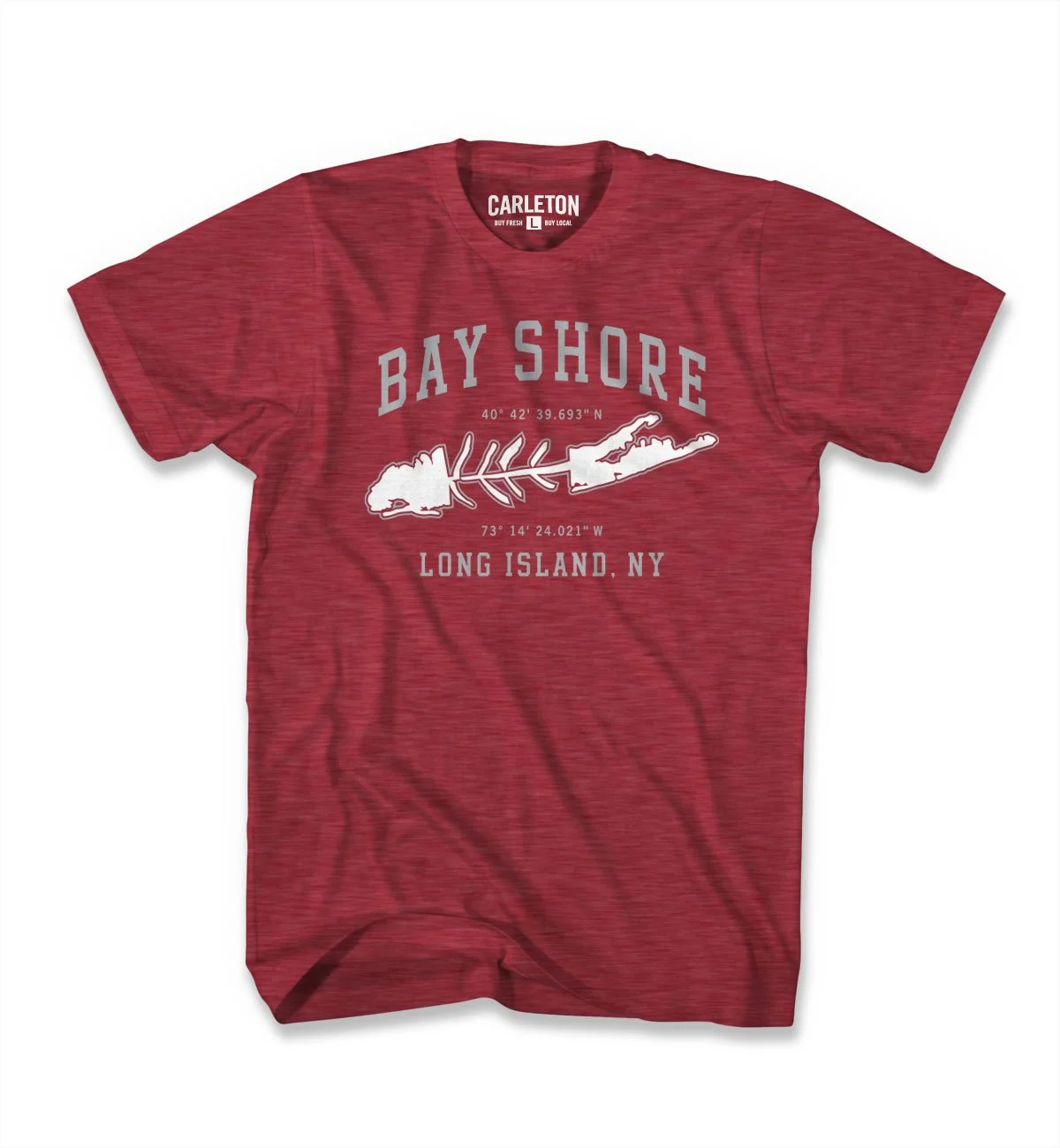 Carleton X Bay Shore Tee Maroon — CARLETON