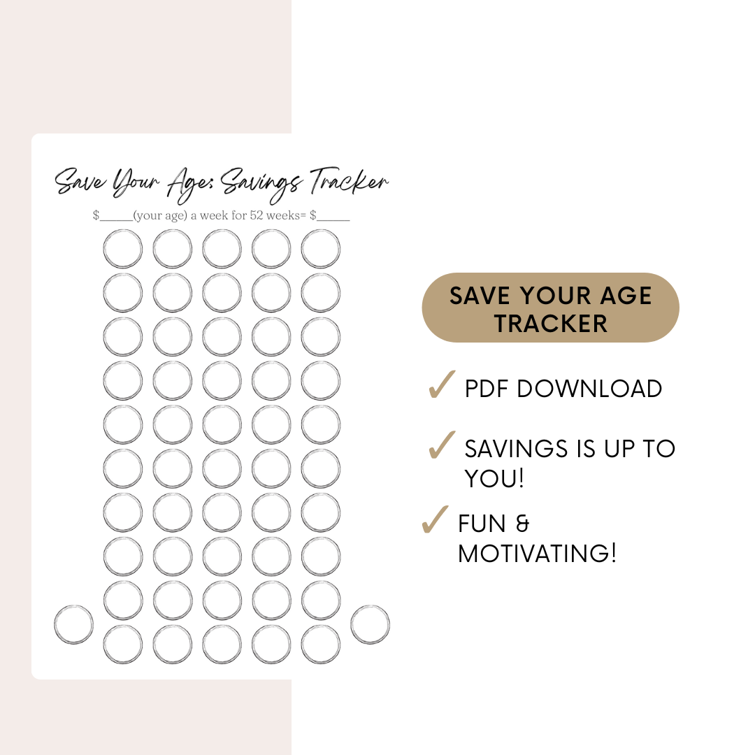 Save Your Age Savings Tracker, Printable, Download — Andrea Worley