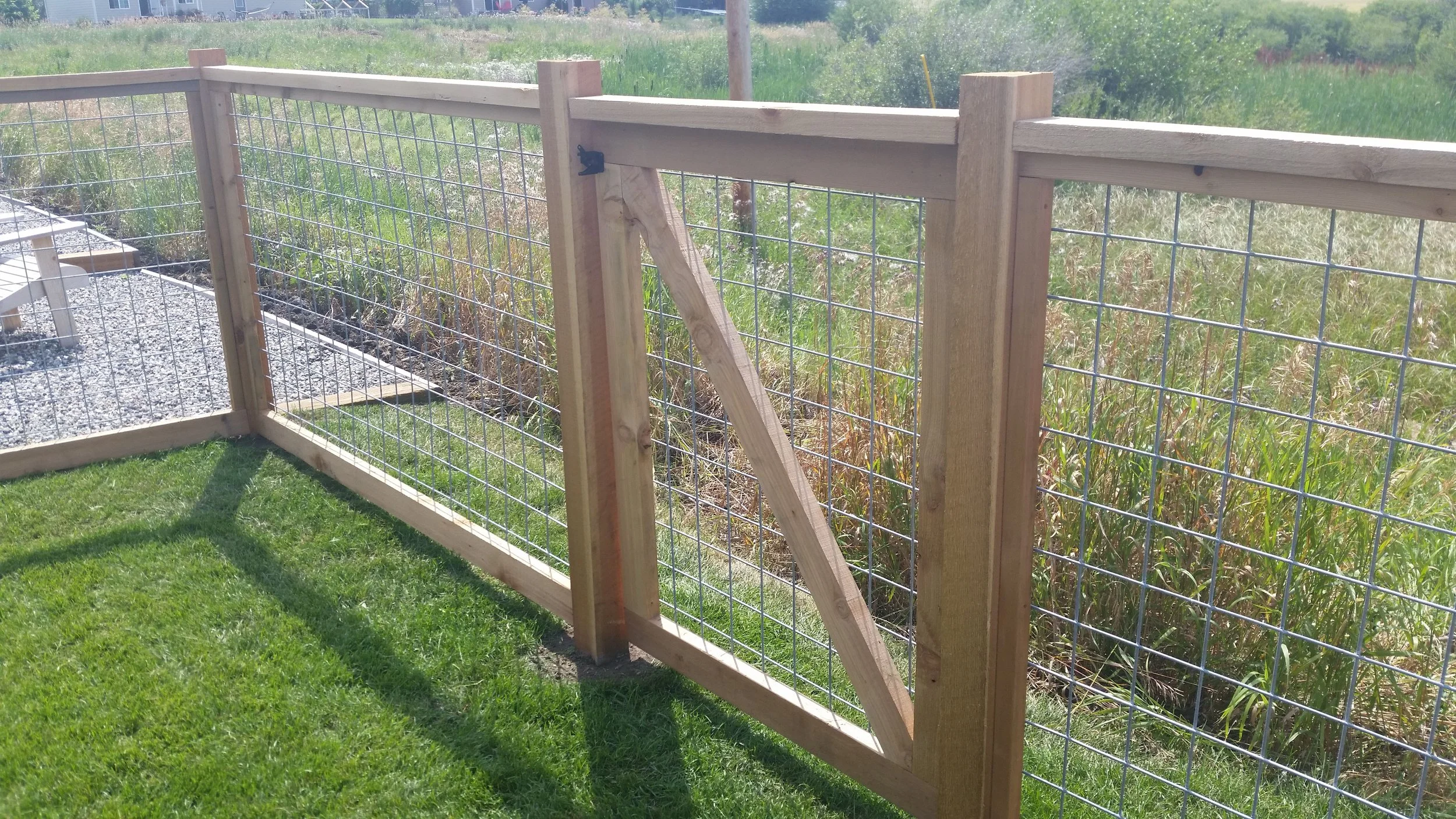 Wood And Wire Fence Panels