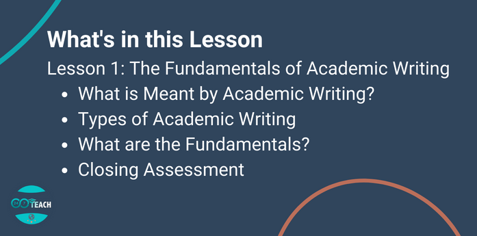 Lesson 1: The Fundamentals of Academic Writing — 24/7 Teach