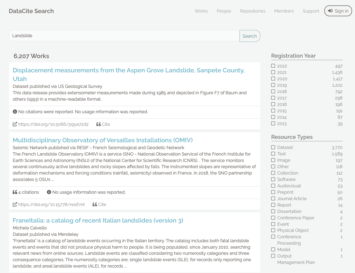 DataCite Facets: Understanding DataCite Usage — Metadata Game Changers