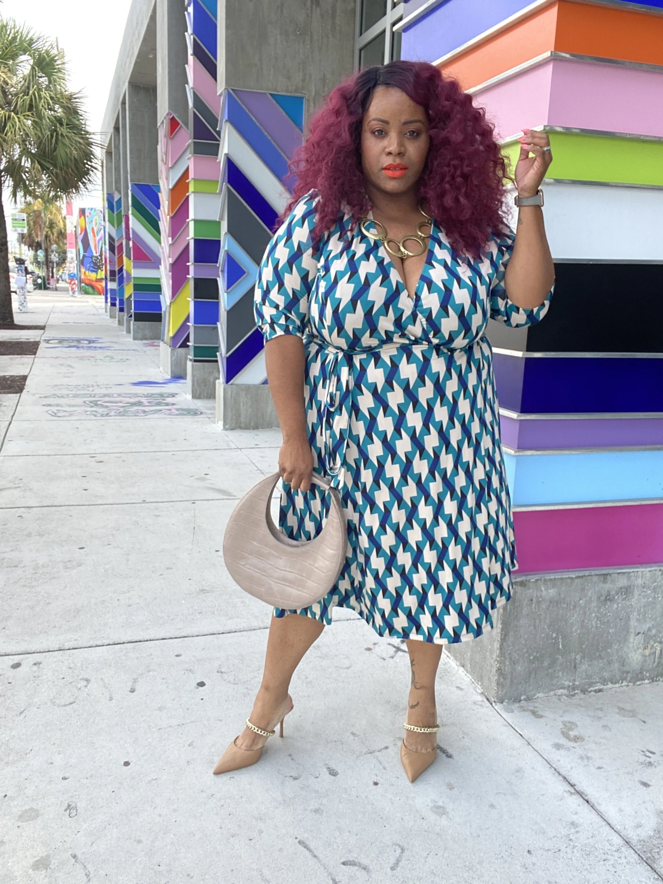 Kiyonna Print Wrap Dress — Dionne Dean