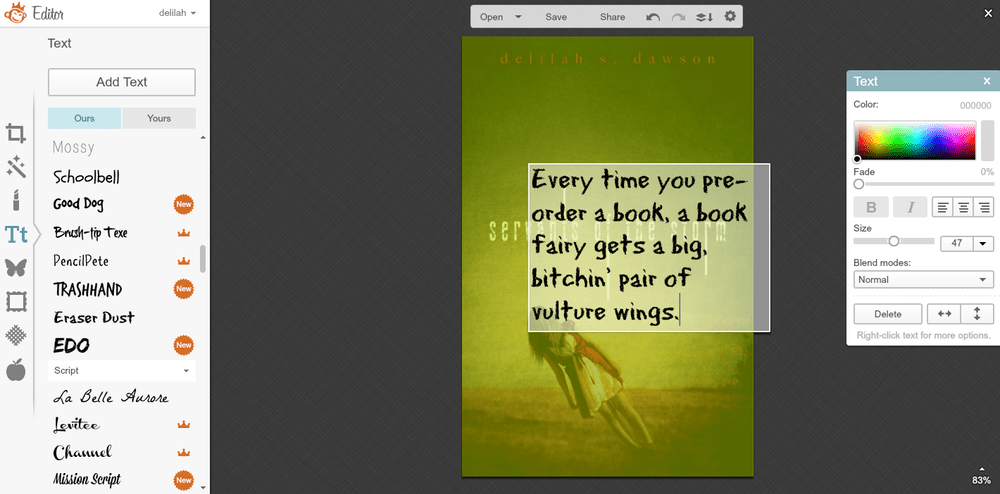 For writers: How to make a "please pre-order" book graphic — whimsydark