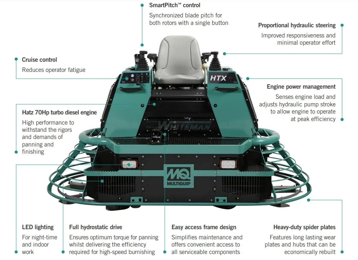 Whiteman MQ-HTX6H 46'' Hydrostatic Ride-on Trowel Machine