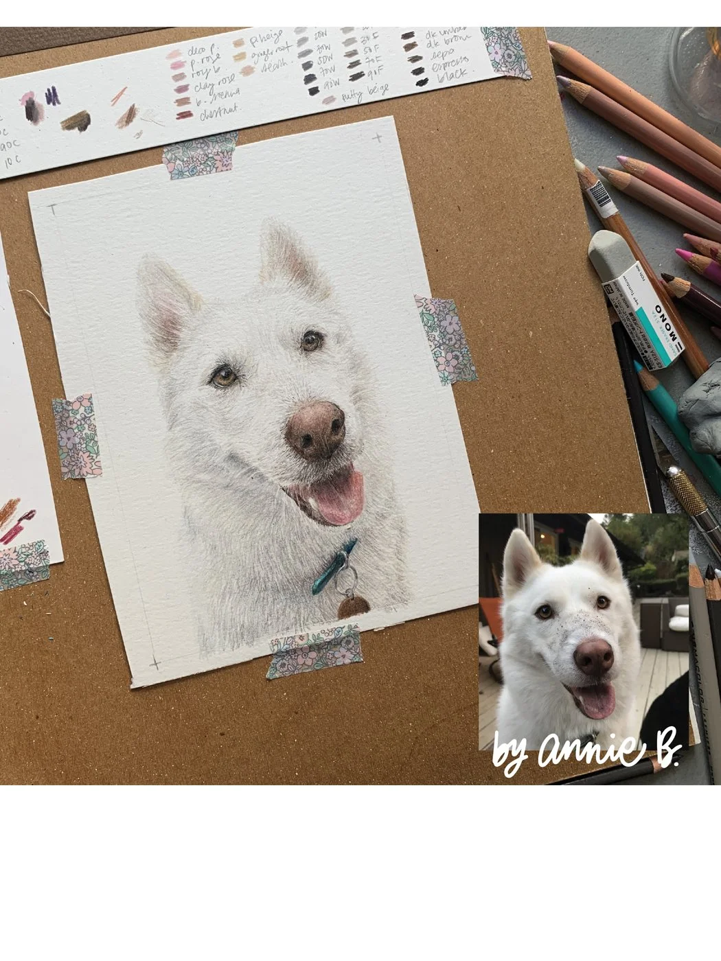 By Annie B. - Colored Pencil Custom Pet Portrait