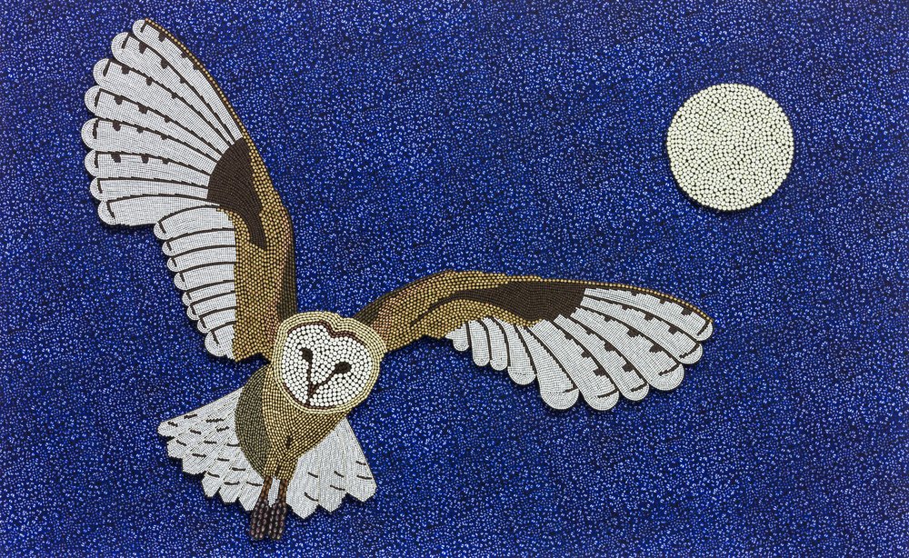 Barn Owl and Moon — Daphne Boyer