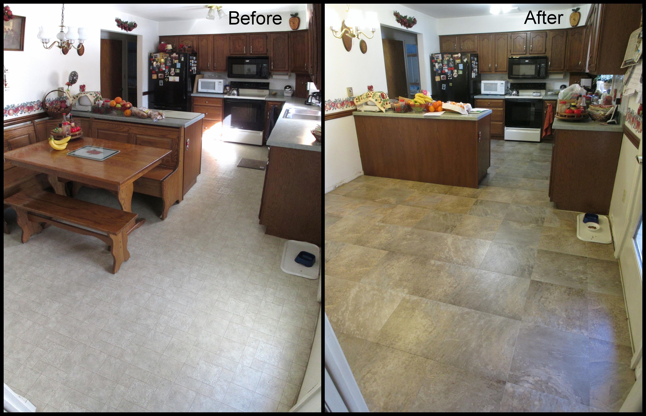 David & Eva's Luxury Vinyl Tile Kitchen Renovation - Elizabethtown Flooring