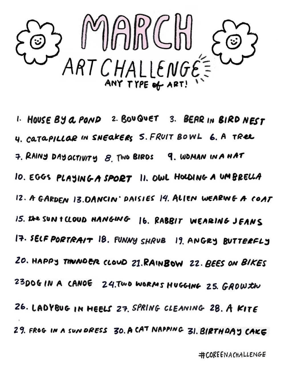Drawing Challenge Printable Sheet — coreena lewis