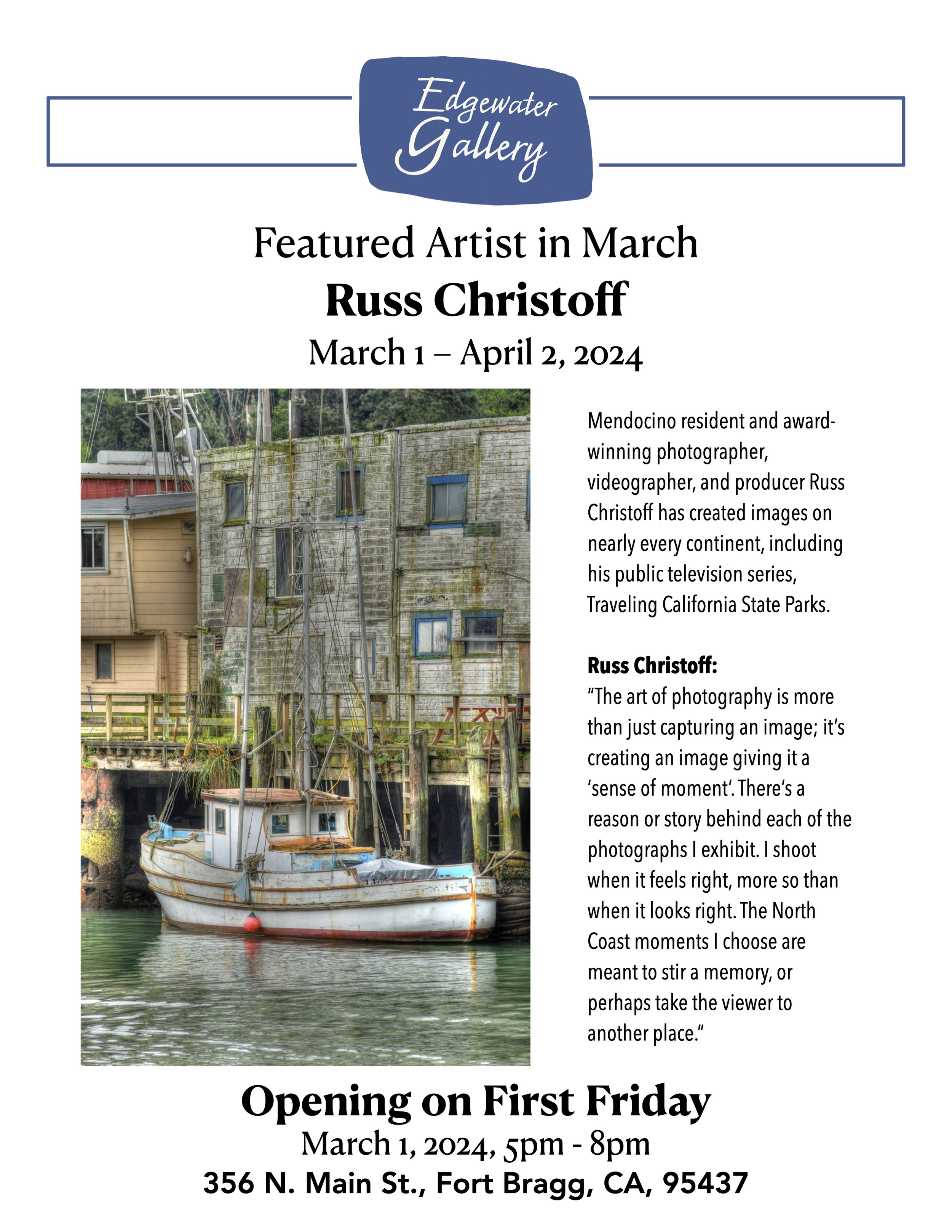 Exhibits — Edgewater Gallery