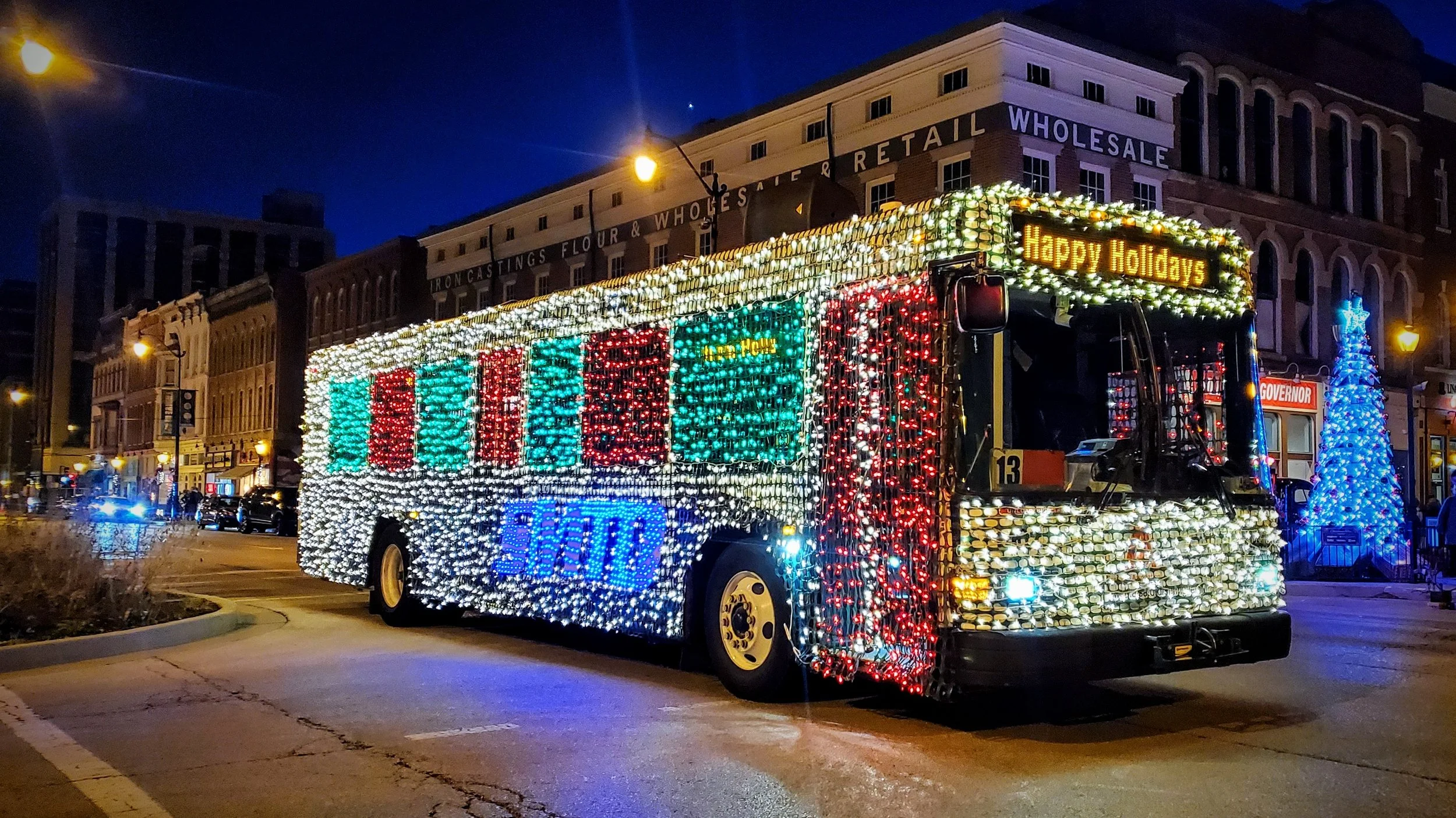 Holiday Shuttle Route and Lighted Bus Locations — SMTD