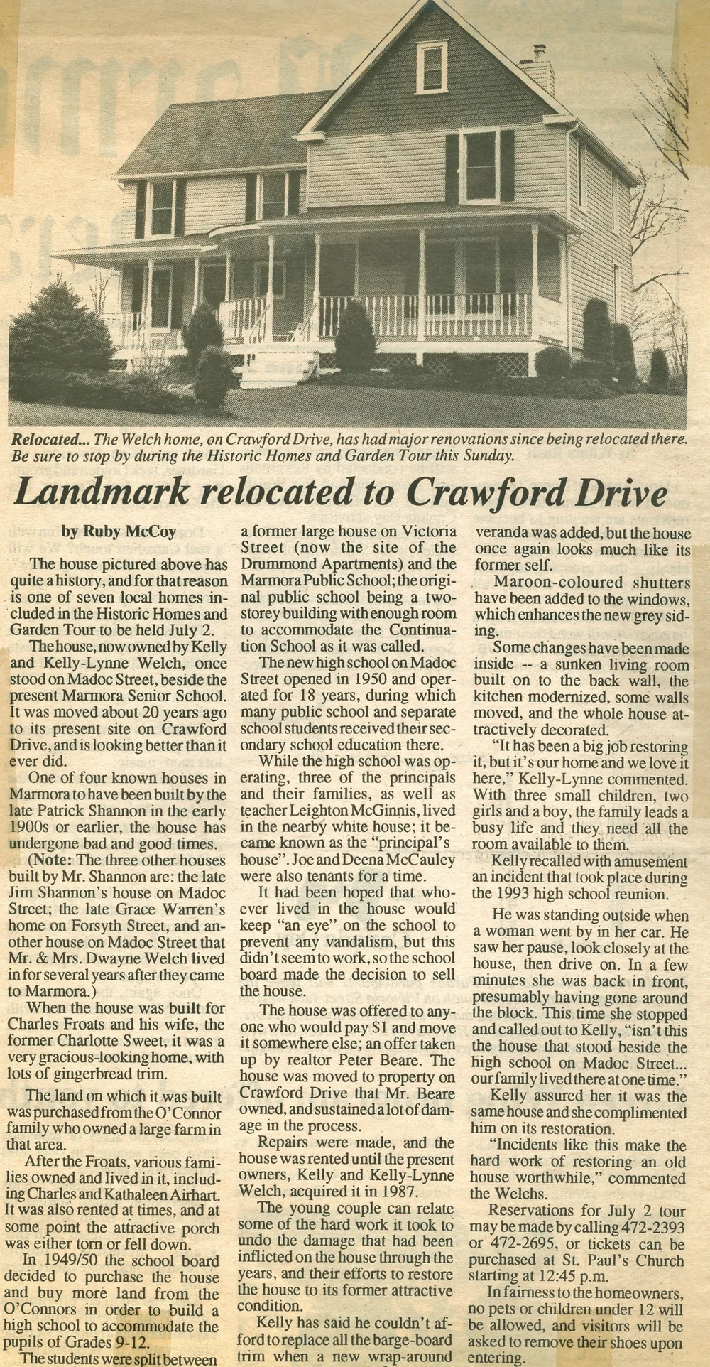 Crawford Dr. Froats House — MarmoraHistory.ca