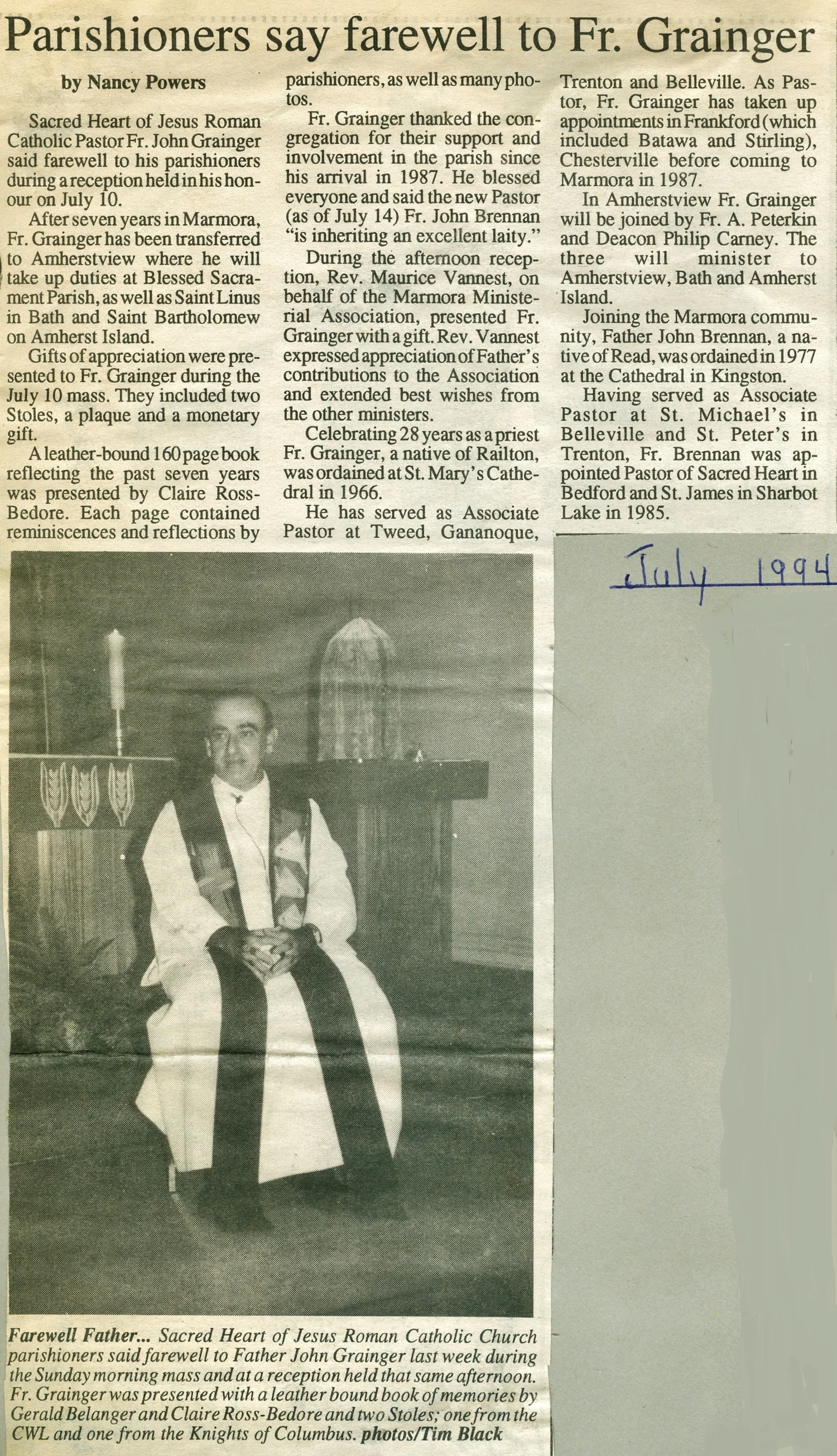 Priests' photo gallery — MarmoraHistory.ca