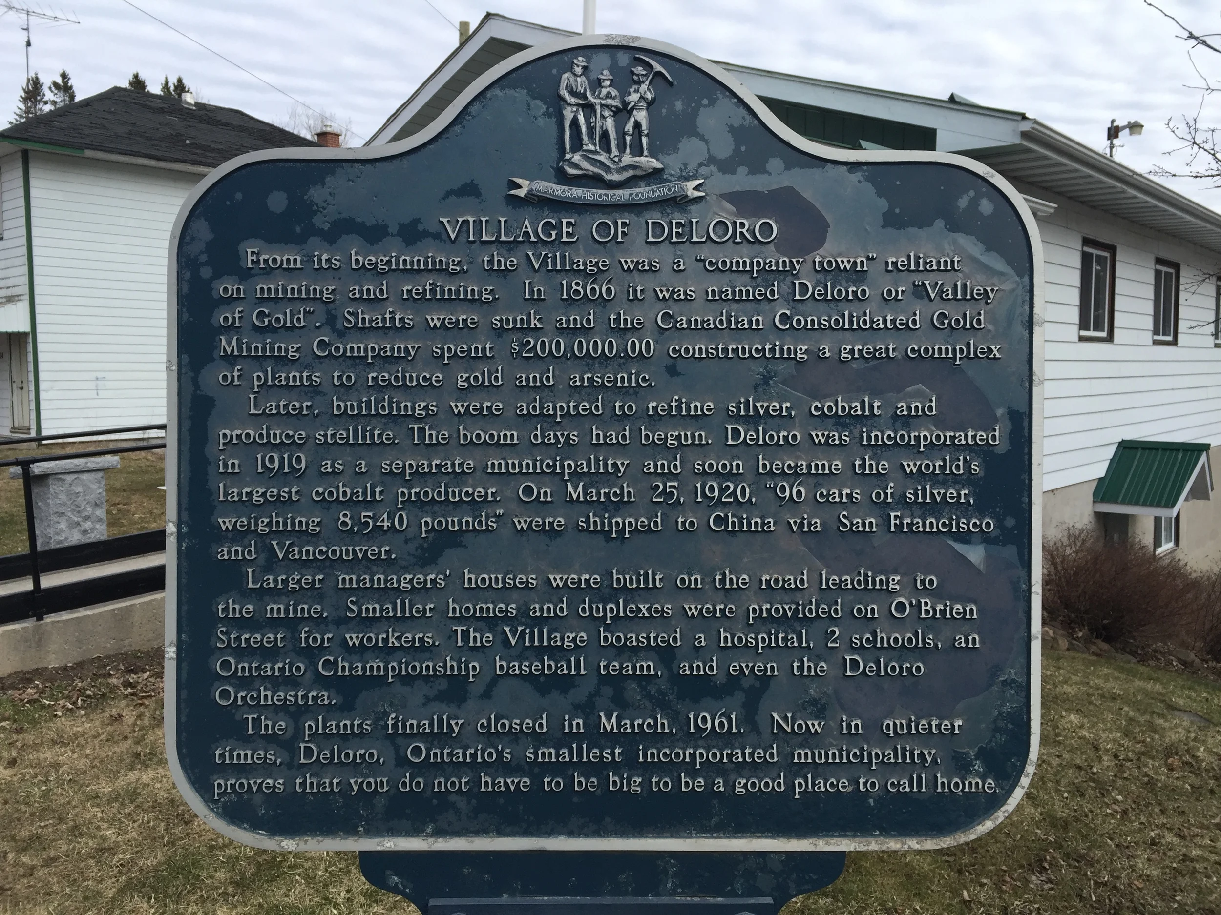 1866 Founding of Deloro — MarmoraHistory.ca