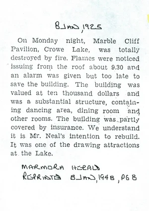 Marble Point — MarmoraHistory.ca