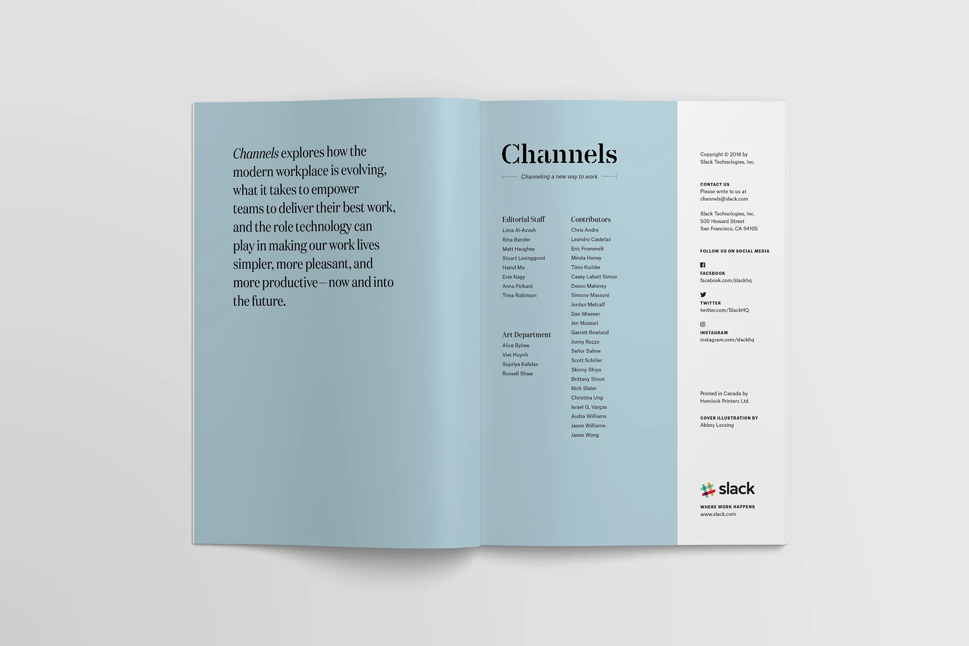 Slack's "Channels" Magazine Design and Art Direction — Russell Shaw