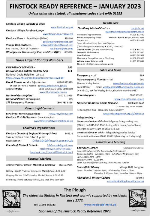 The Finstock News — Finstock Village