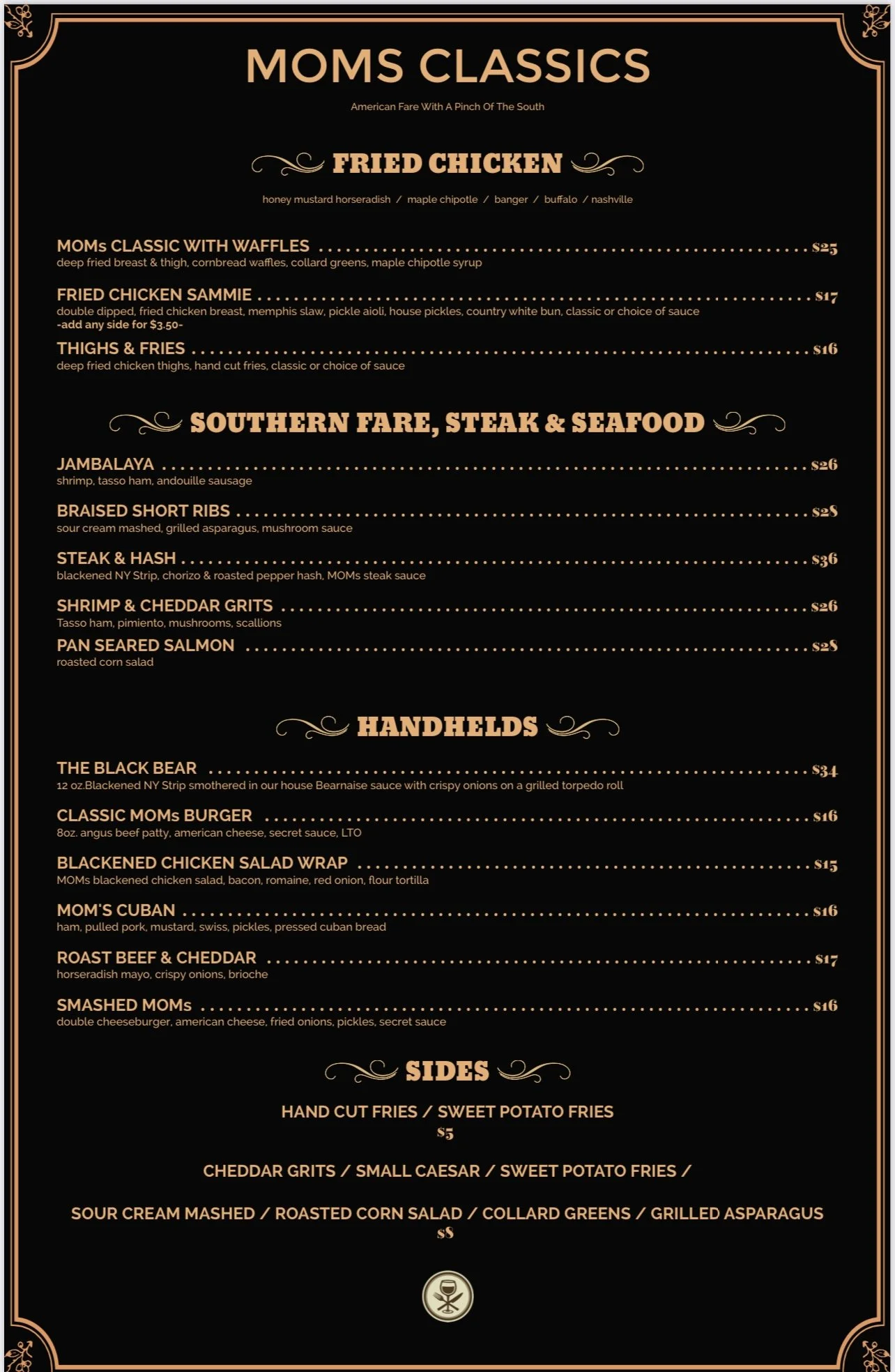 Sunday Brunch Menu — MOMs