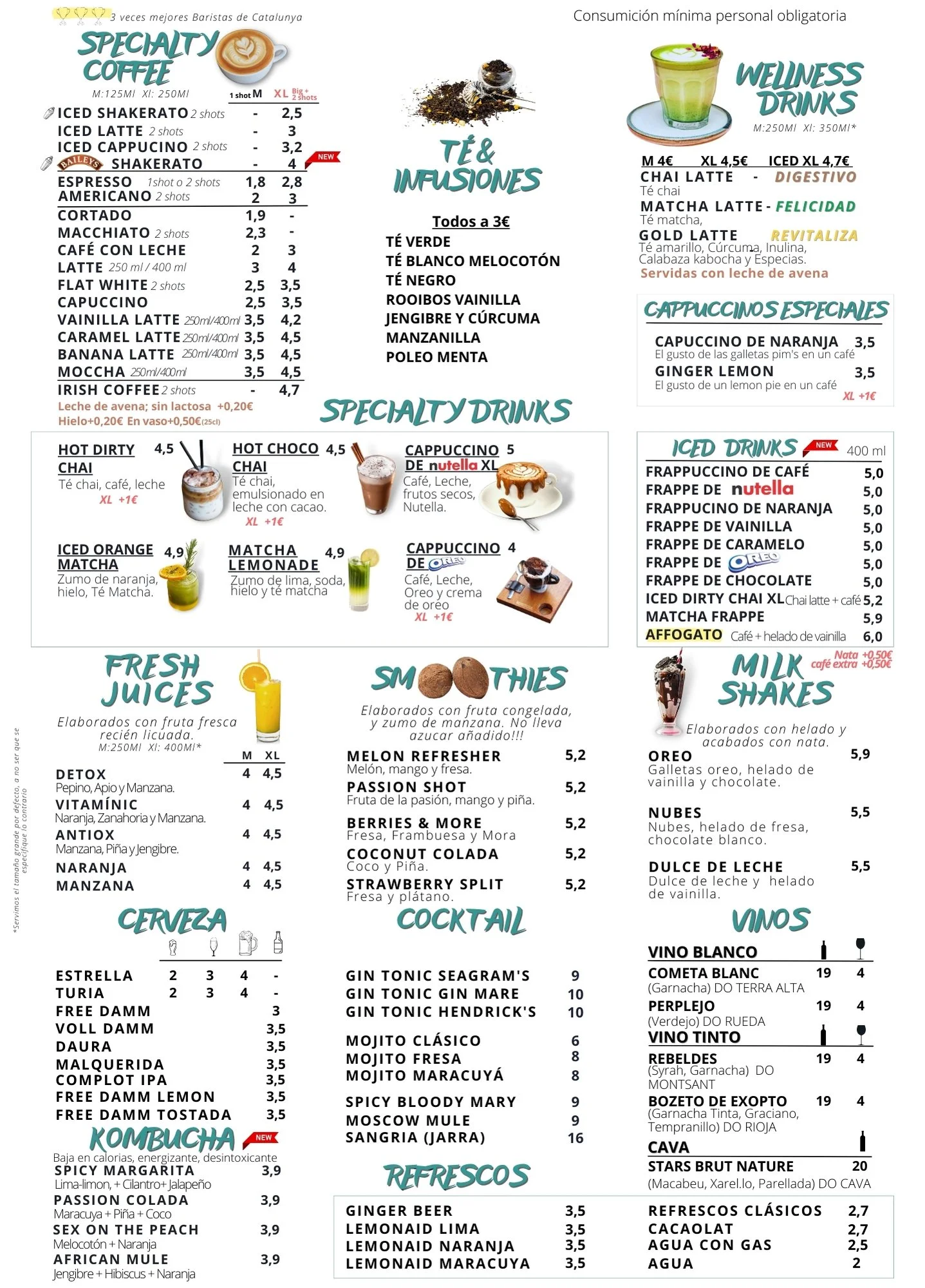 CARTA DE BEBIDAS — Somewhere Cafe