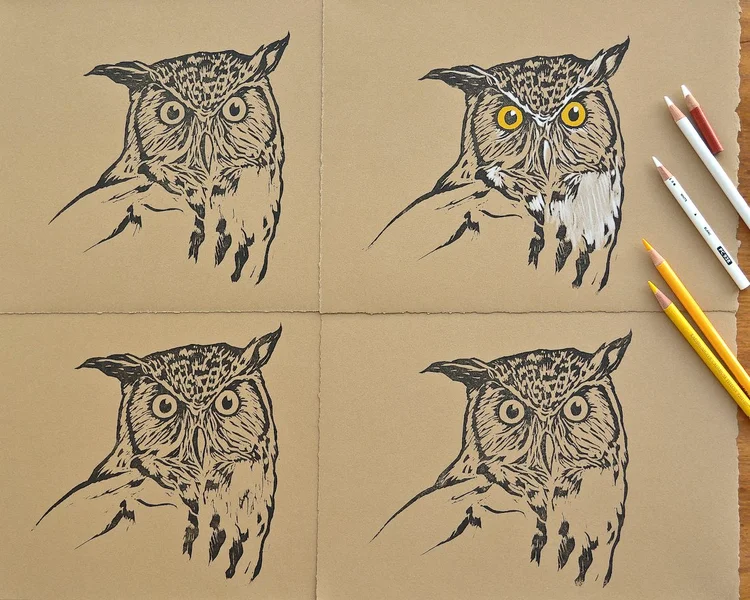 Great Horned Owl Step-by-Step — Alan Li