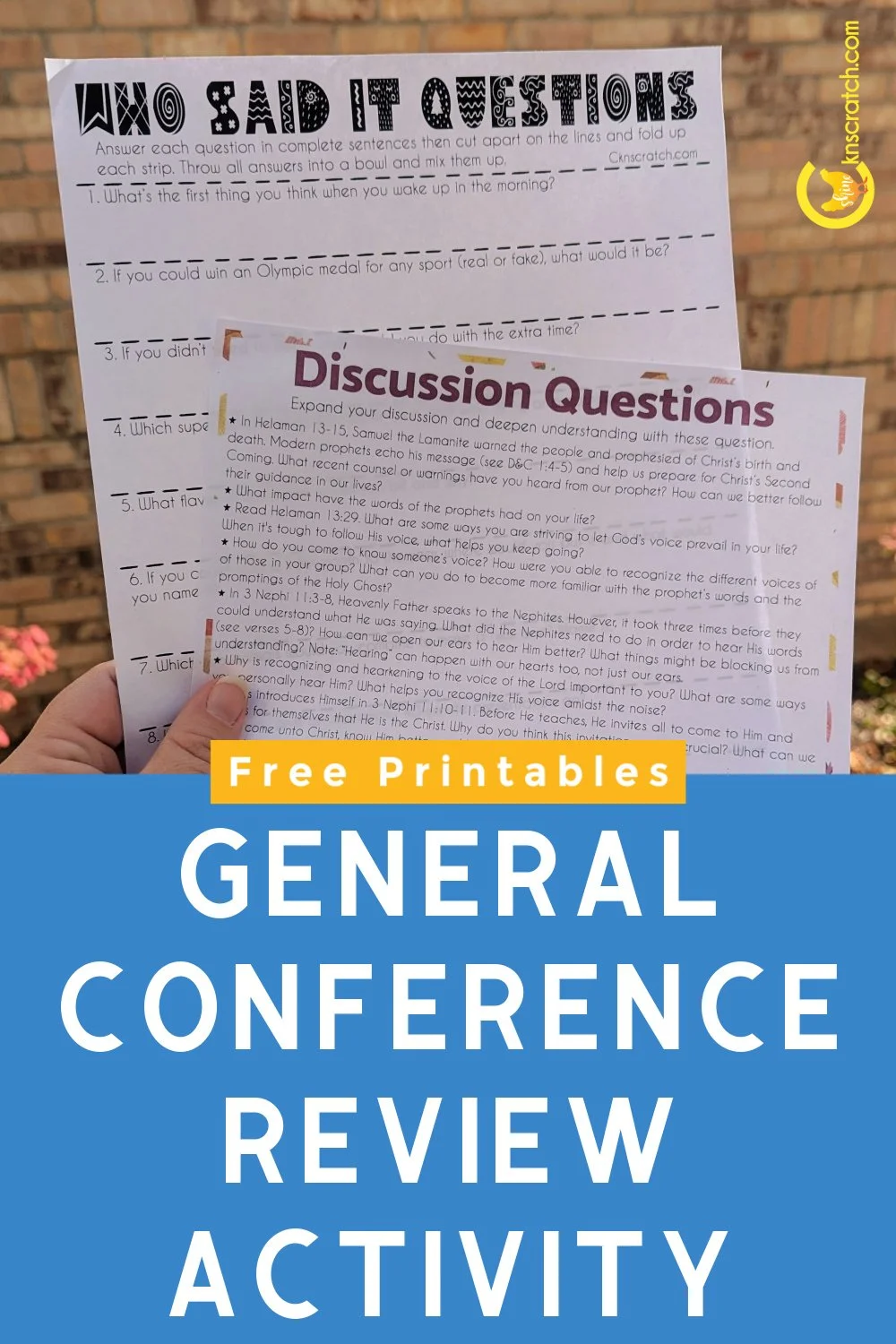 “Who Said It?” General Conference Review Activity — Chicken Scratch N Sniff