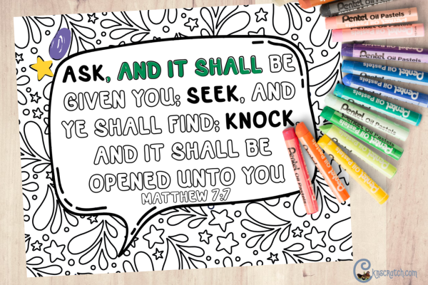 ask seek knock coloring page