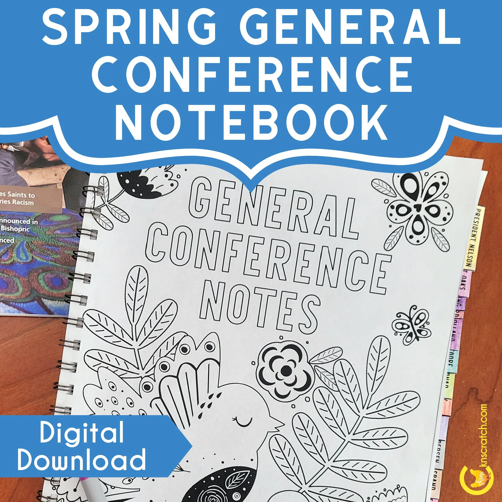 Spring General Conference Coloring Notebook — Chicken Scratch N Sniff