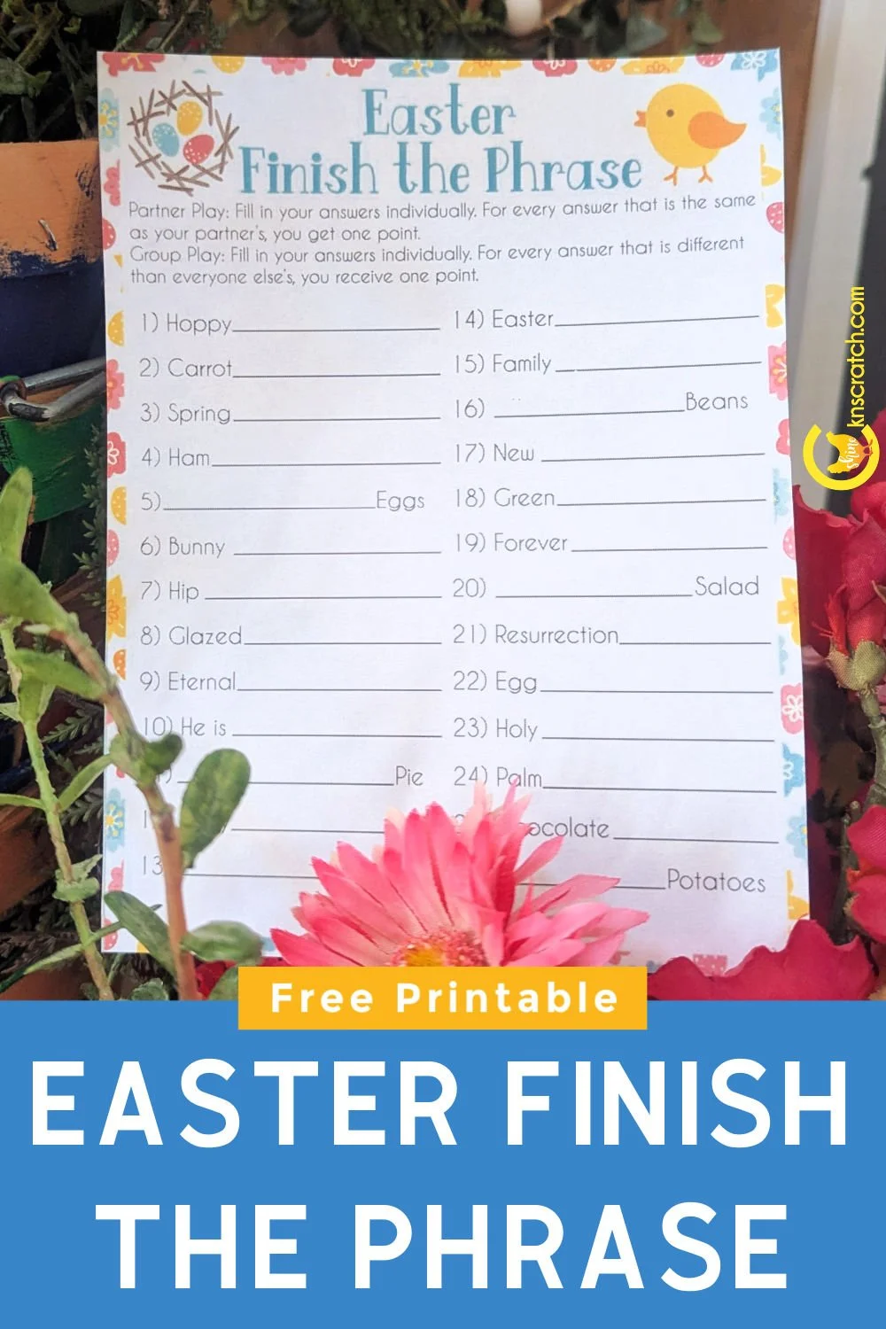 Easter Finish the Phrase Game — Chicken Scratch N Sniff