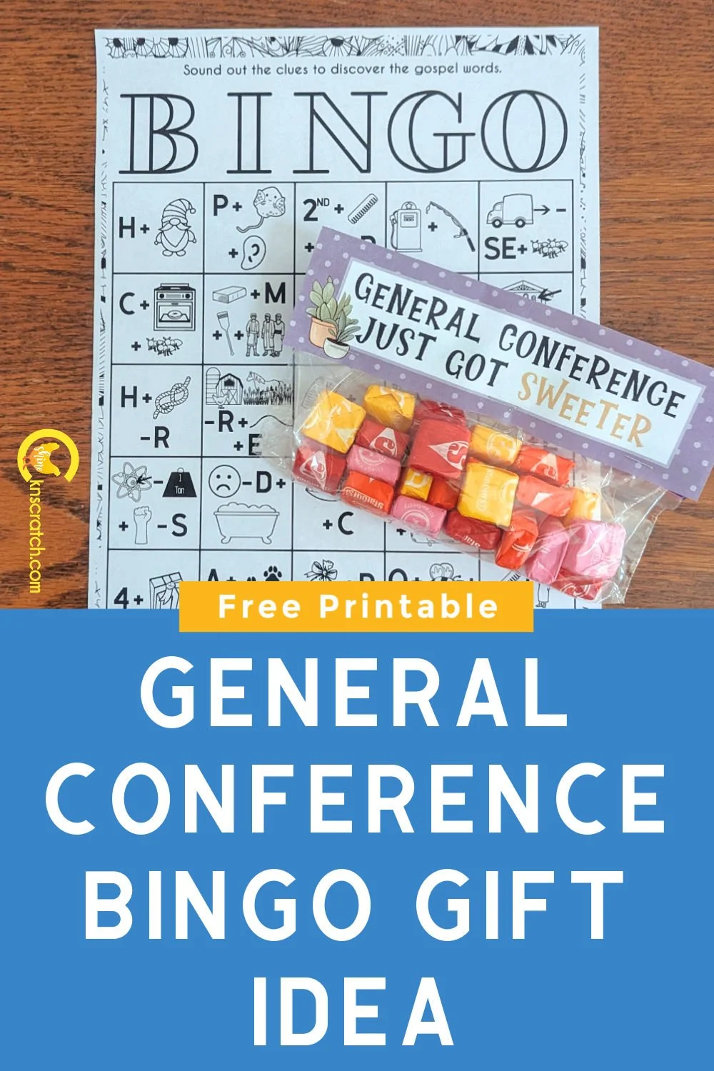 Free General Conference Bingo Gift Tag — Chicken Scratch N Sniff
