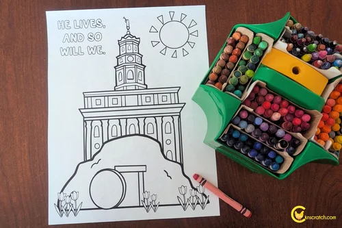 Free Easter Coloring Page for Latter-day Saints — Chicken Scratch N Sniff