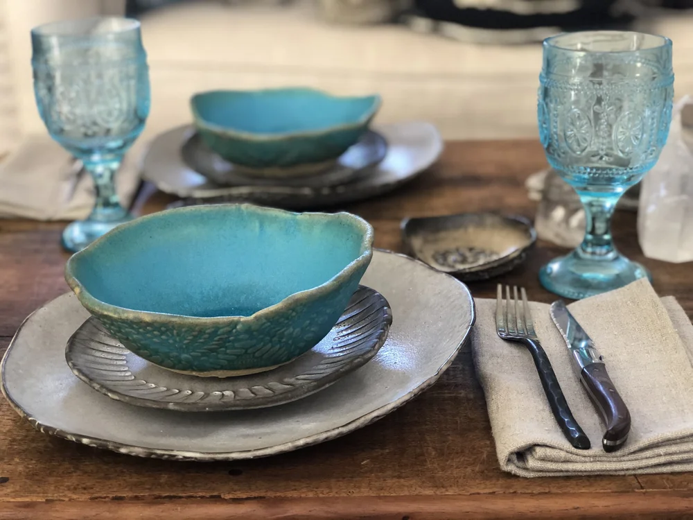 Scottsdale sunset dinnerware set in Pink and Gray - pink dinner plates ...