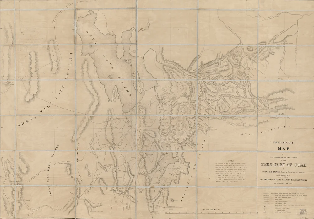 1858 Preliminary Map of Routes Reconnoitered & Opened in the Territory ...
