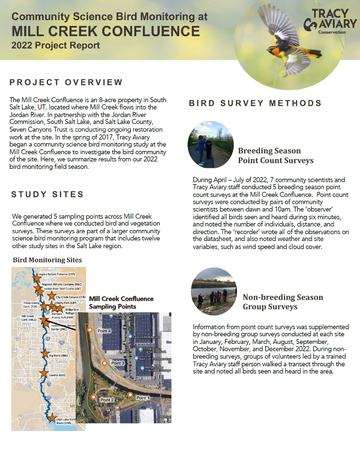 Community Science Bird Monitoring at Mill Creek Confluence 2022 Project ...