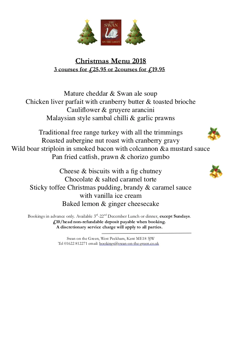 Christmas — The Swan on the Green