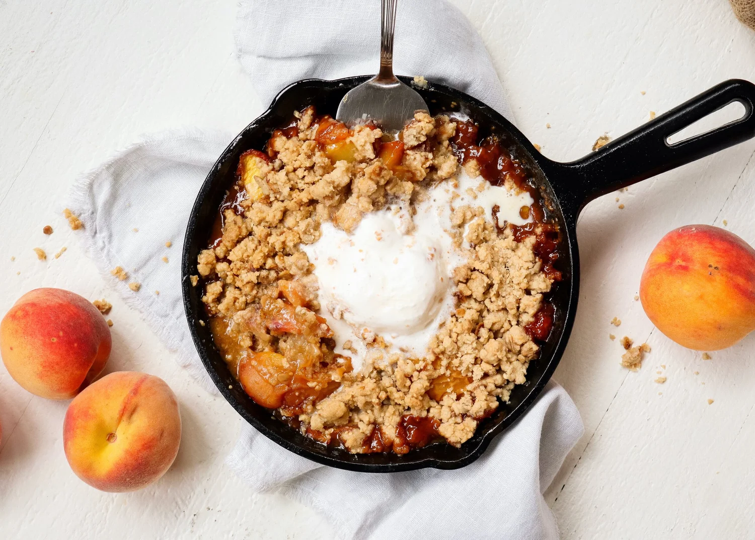 Caramel Peach Sesame Crumble — The Ardent Homesteader