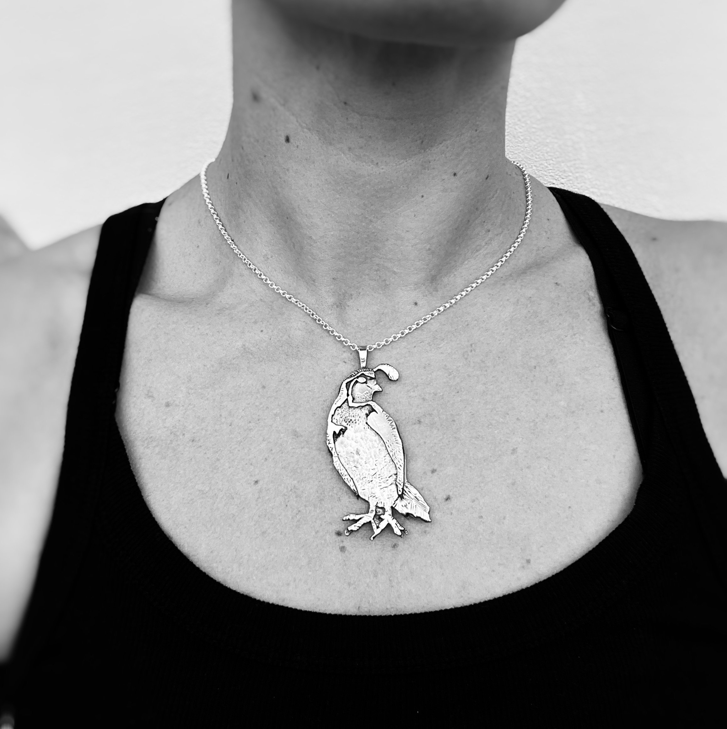 Quail Bolo Tie — HELIOTROPE — handcrafted in Tucson