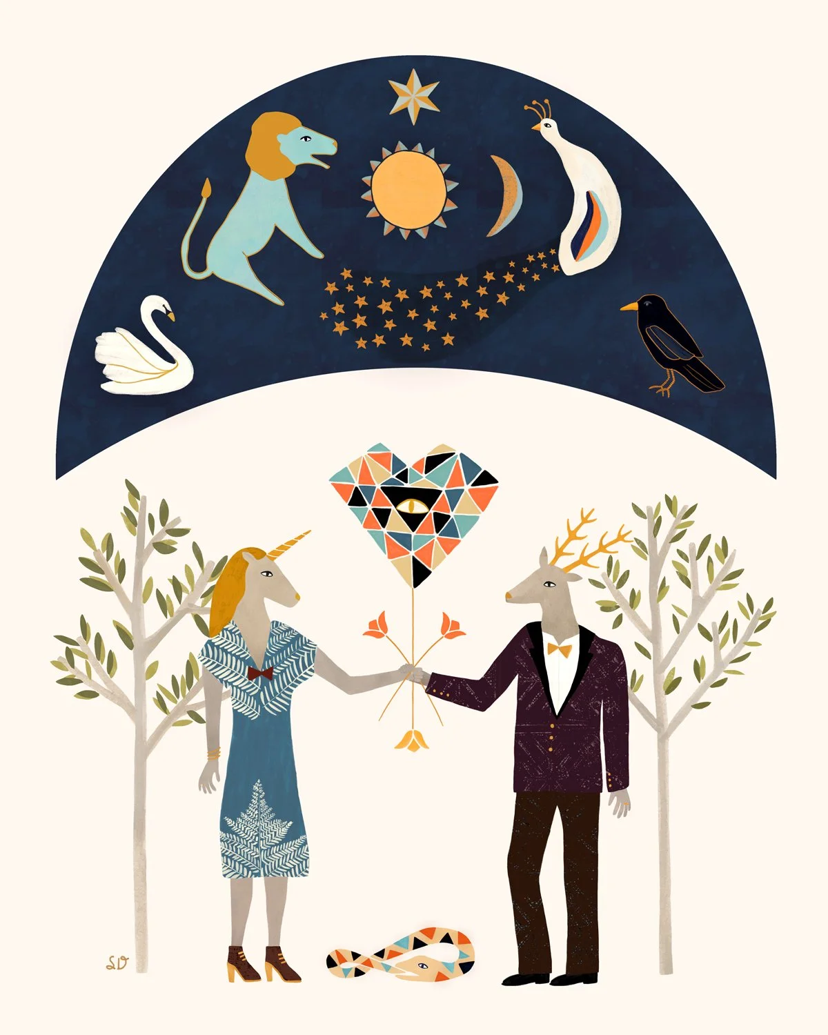 Alchemical marriage of the stag and unicorn — Sophiequi