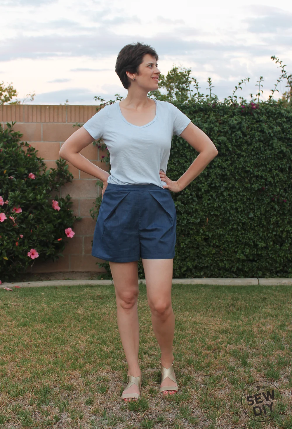 DIY Navy Blue Tap Shorts — Sew DIY