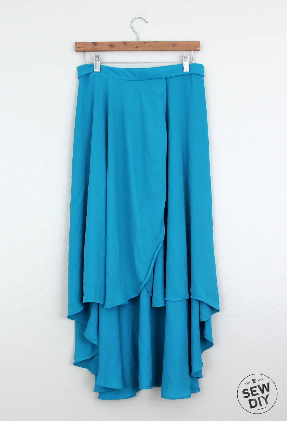 Green Tie-Back Cascade Skirt — Sew DIY
