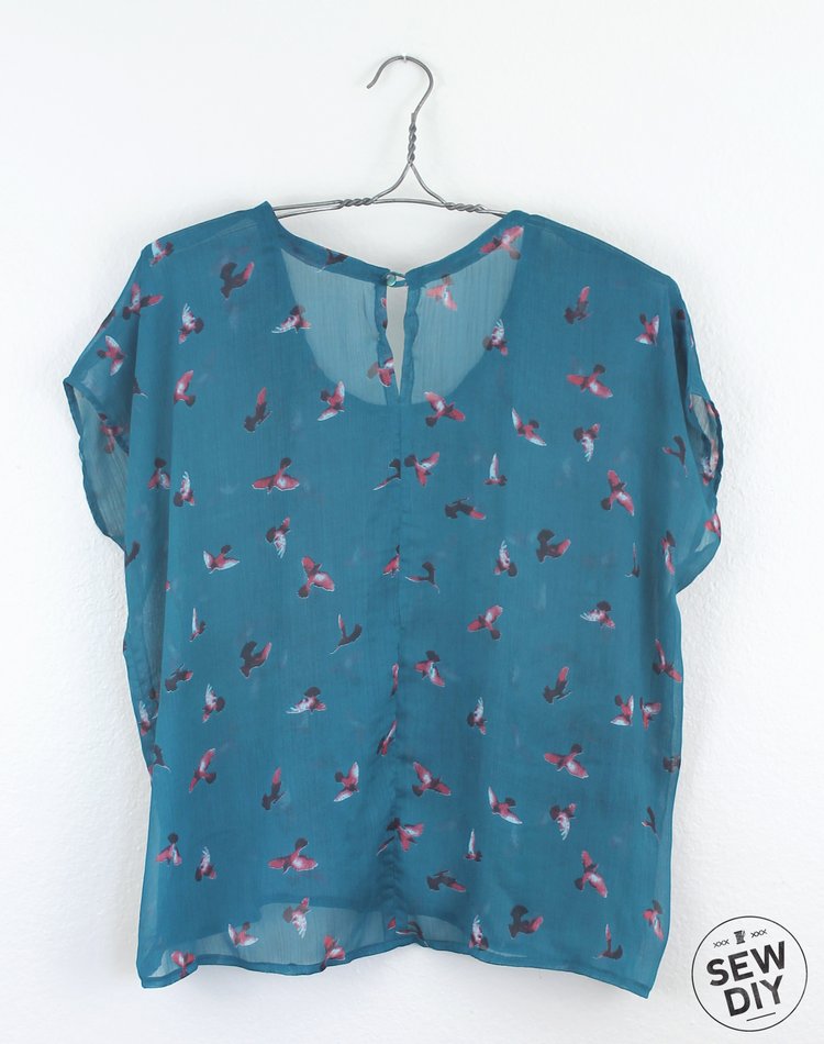 Bird Print Lou Box Top — Sew DIY