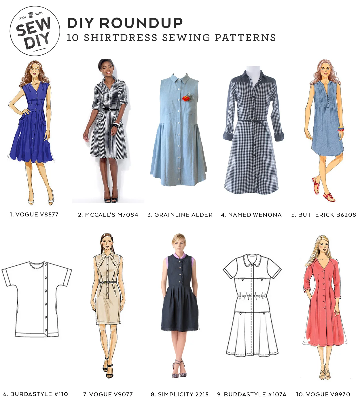 DIY Roundup: 10 Shirtdress Patterns — Sew DIY