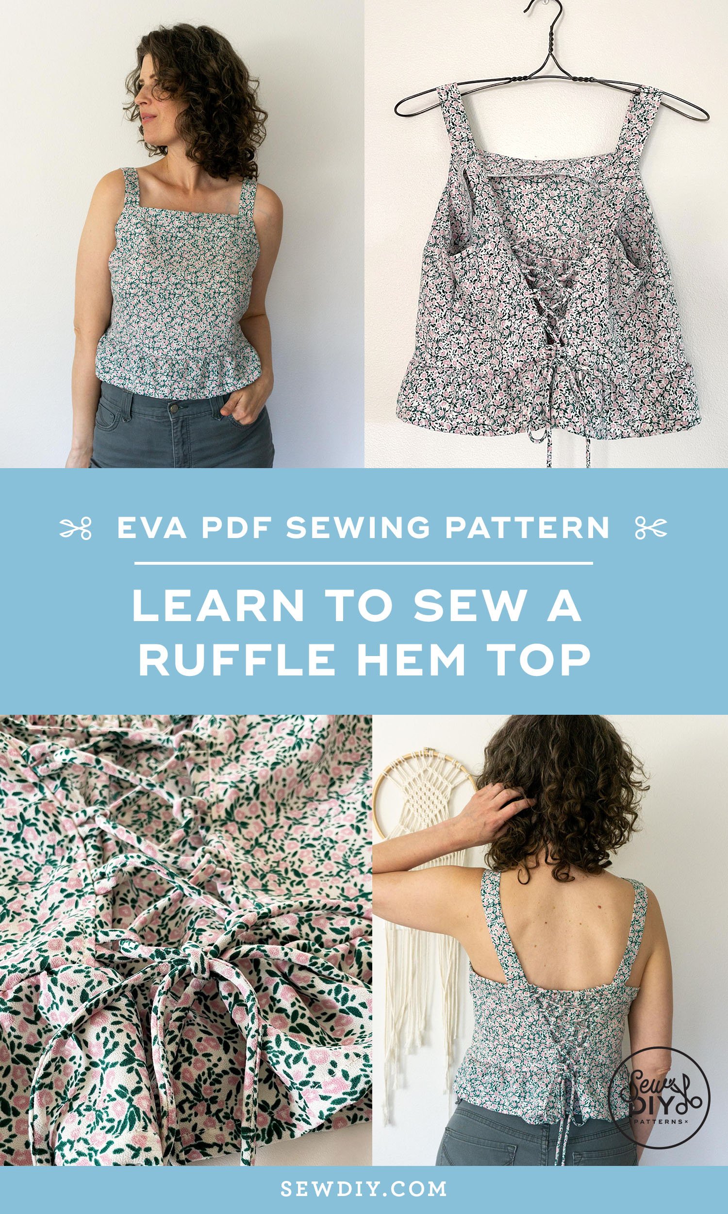DIY Ruffle Hem Top — Eva Sewing Pattern Variation — Sew DIY