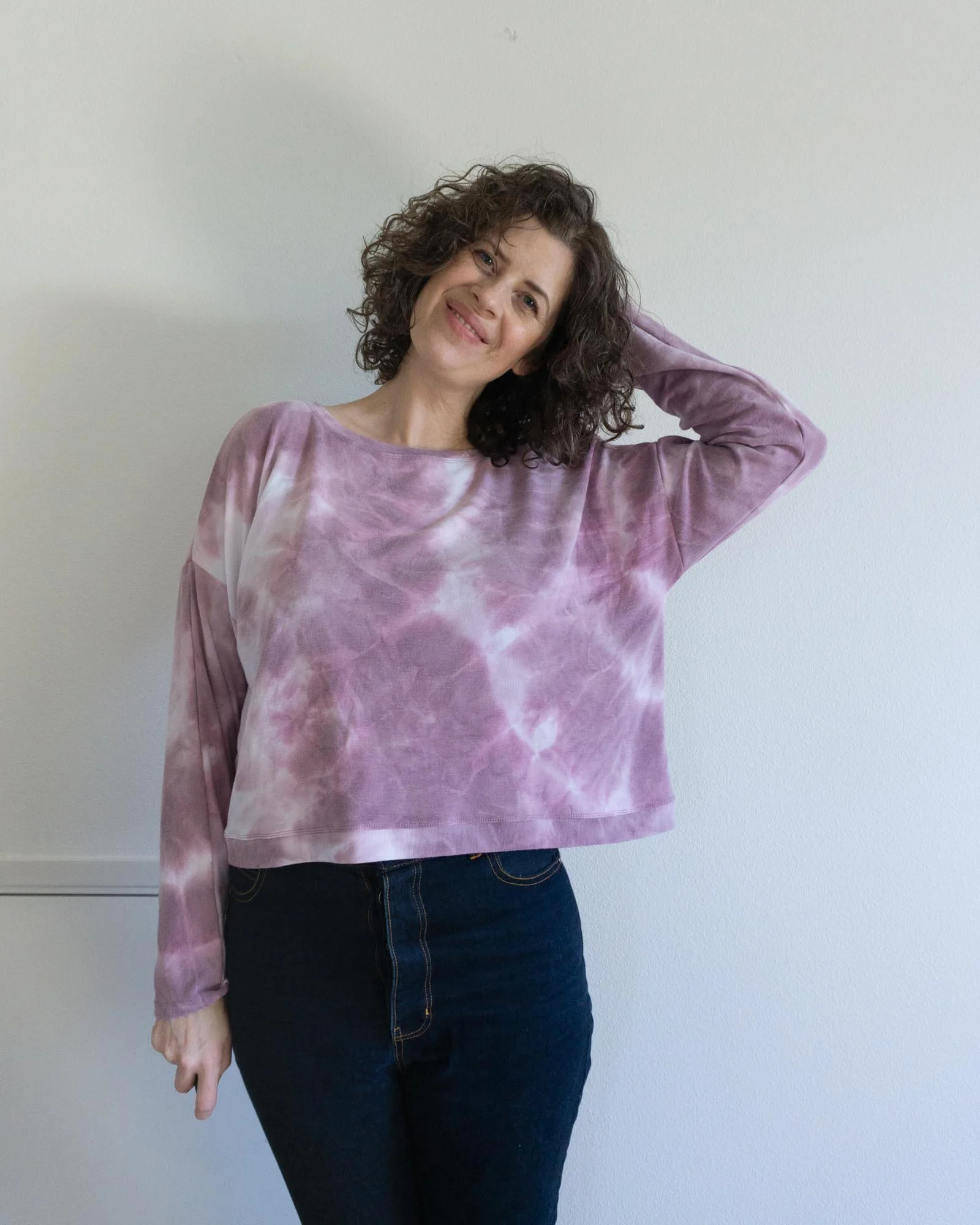 DIY Cropped Long-Sleeved Boxy Top — Lou Box Dress 2 Pattern Hack — Sew DIY