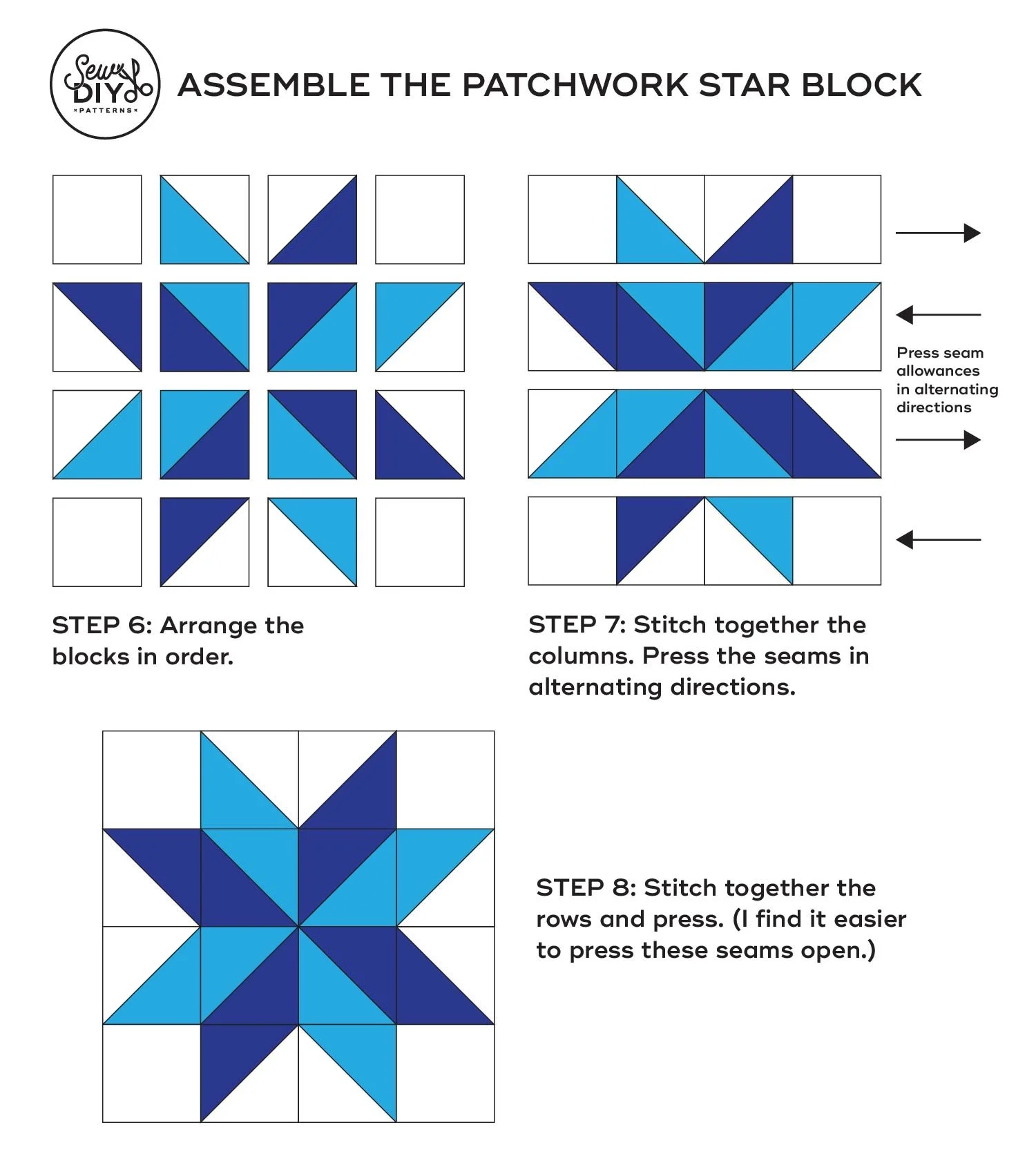 How to Sew a Two-Color Patchwork Star—DIY Tutorial — Sew DIY