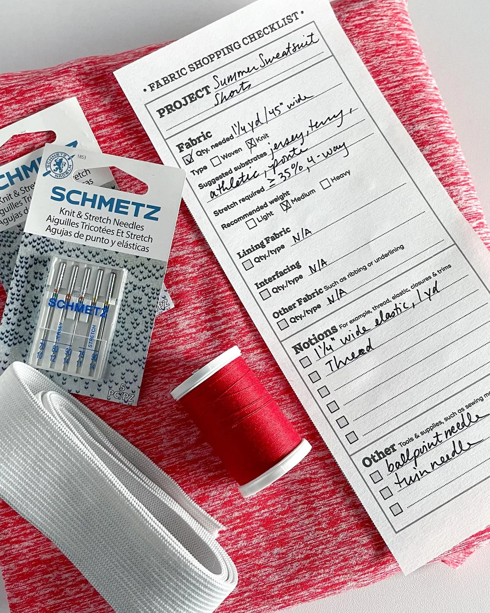 Free Printable Download — Fabric Shopping Checklist — Sew DIY