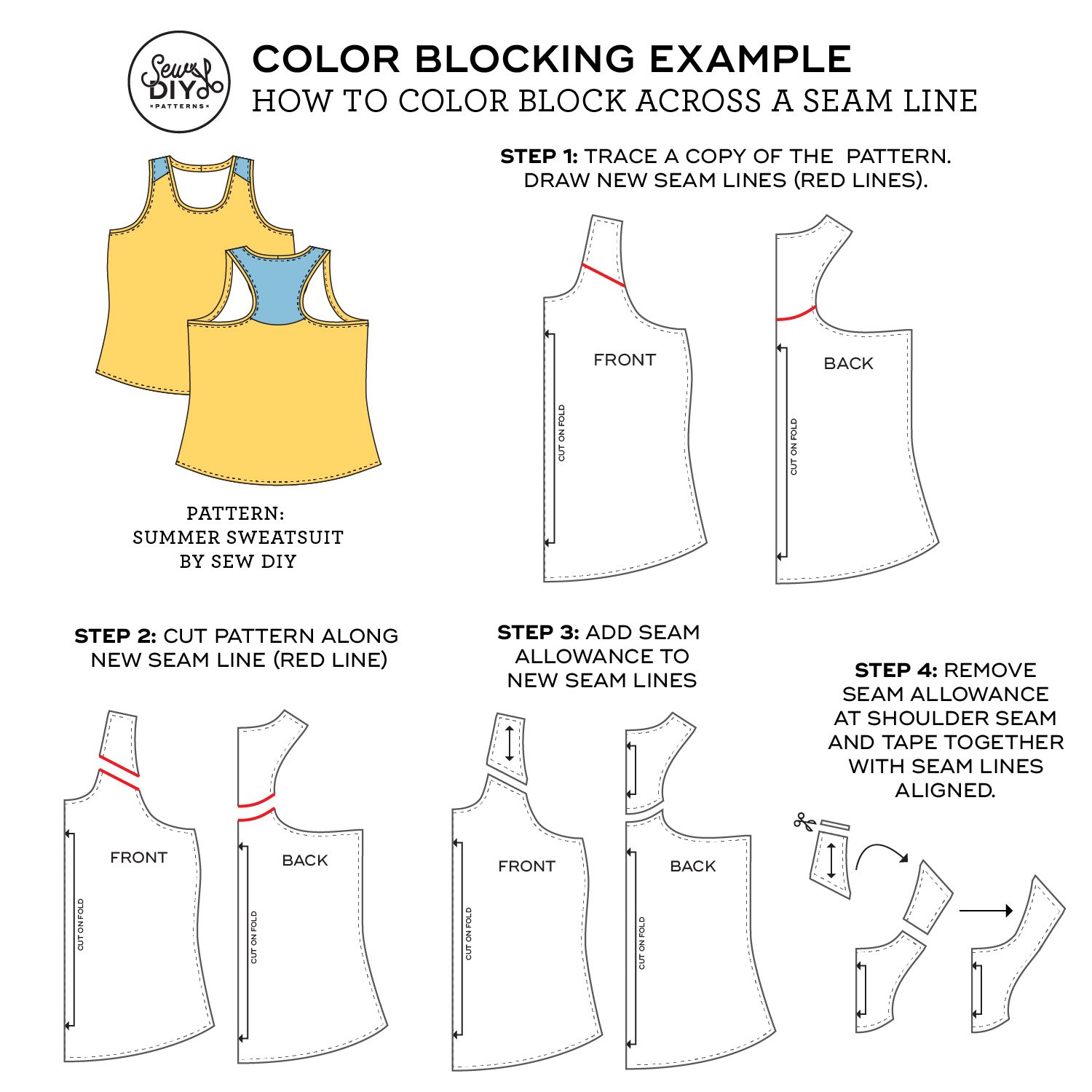 How to Color Block Sewing Patterns — Sew DIY