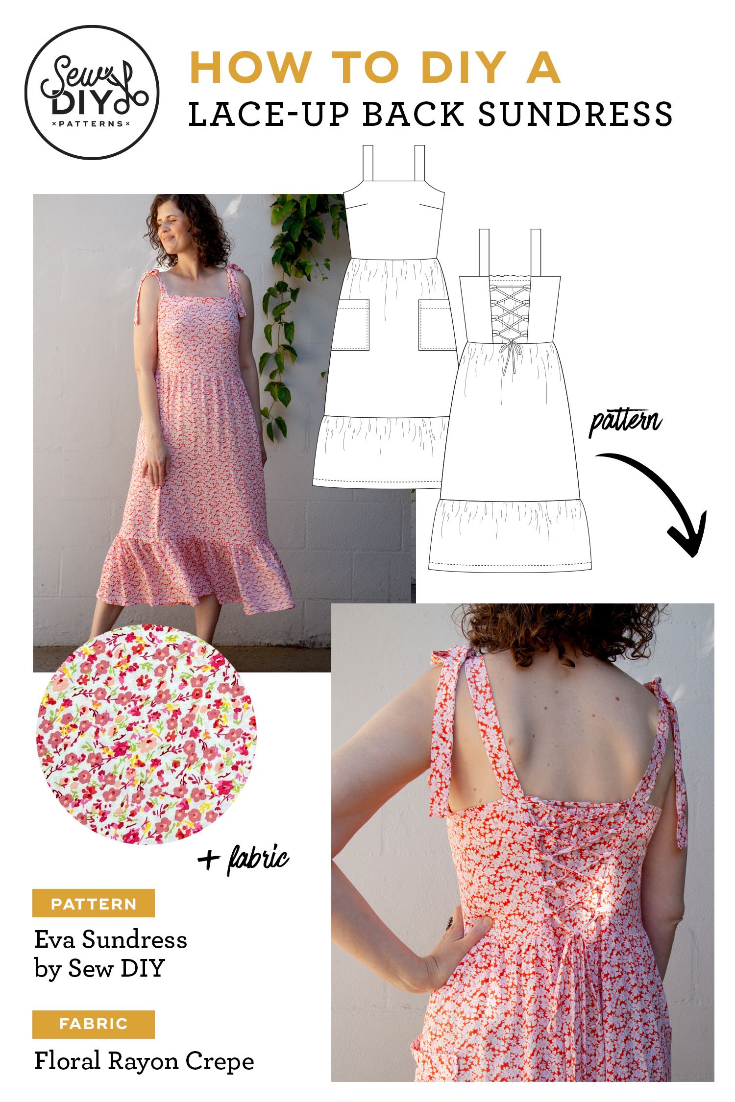 Fabric and supplies for the Sew DIY Eva Pattern — Sew DIY